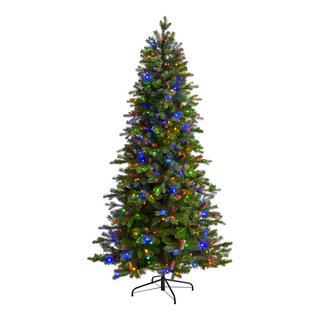 T3262 7 Fraser Fir Artificial Christmas Tree With 300 Multicolor LED ...