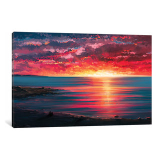 "Seaside" by Alena Aenami Canvas Print, 8"x12"x0.75" - Beach Style ...