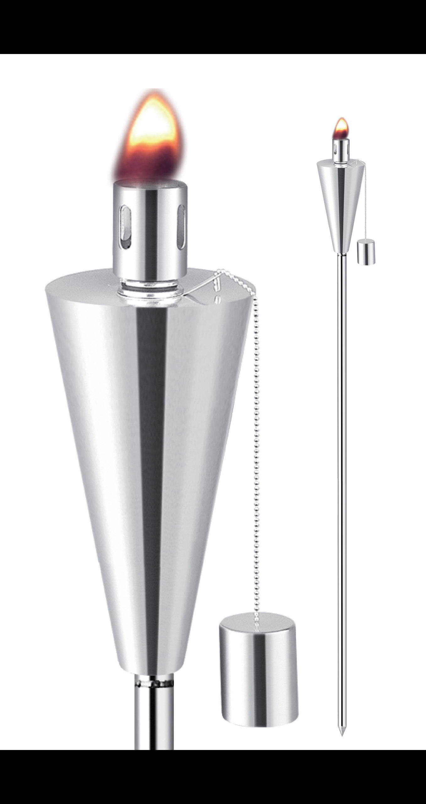 Anywhere Garden Torch Outdoor, Cone Shape, 2-Pack, 65" Tall ...