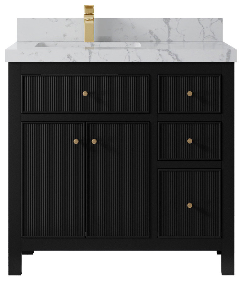 Willow Collection Sonoma 36 Left Offset Bath Vanity, 36" Left Offset ...