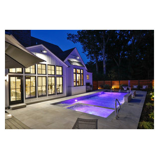 Lemont, IL Rectilinear Pool with Interior Hot Tub - Classique - Piscine ...