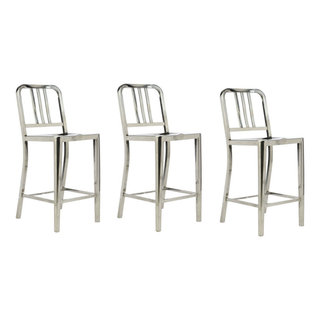 Navy Stool 26", Set of 3 - Contemporary - Outdoor Bar Stools And ...