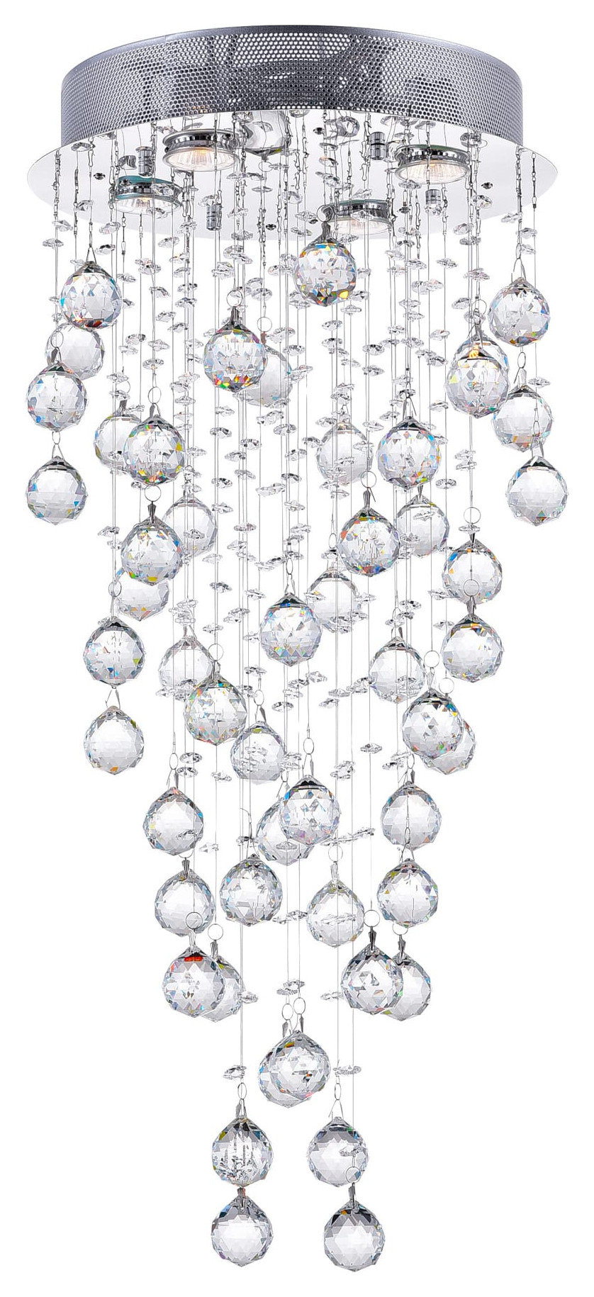Rain Drop 4 Light Flush Mount with Chrome finish, 30.000 - Contemporary ...