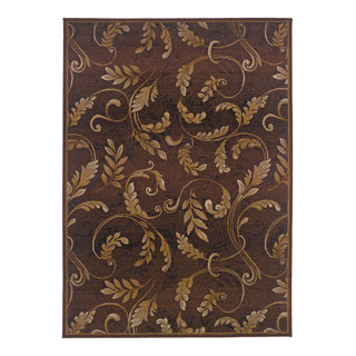 Oriental Weavers Genesis Collection Brown/Beige Floral Indoor Area Rug ...