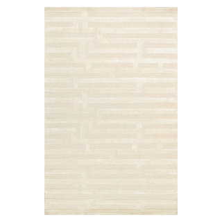 Pasargad Home Edgy Collection Ivory Bamboo Silk & Wool Area Rug 7'9"x9 ...