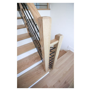 94_Neutral Color Floating Staircase with Metal Balusters, Bethesda MD ...