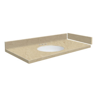 Transolid Solid Surface Vanity Top With 4" Centerset and Oval Integral ...