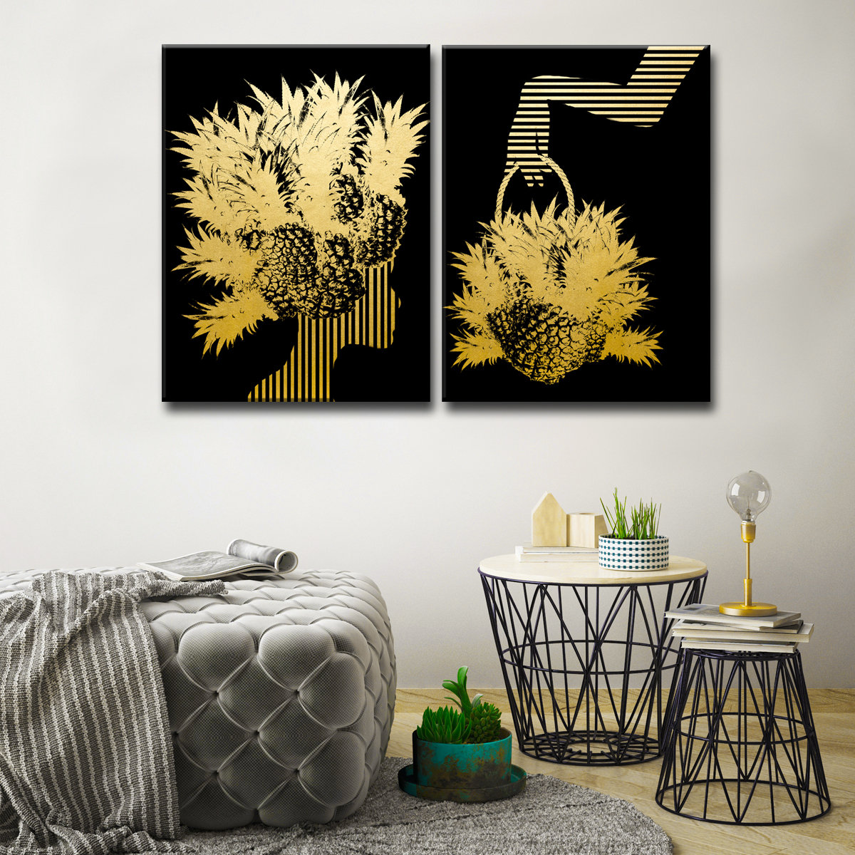 Wrapped Canvas 'Mod Swag IV' 2 Piece Wall D̩cor, 2-Piece Set, 16"x24 ...
