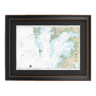 Poster Size Framed Nautical Chart; Chesapeake Bay, Pocomoke and Tangier ...