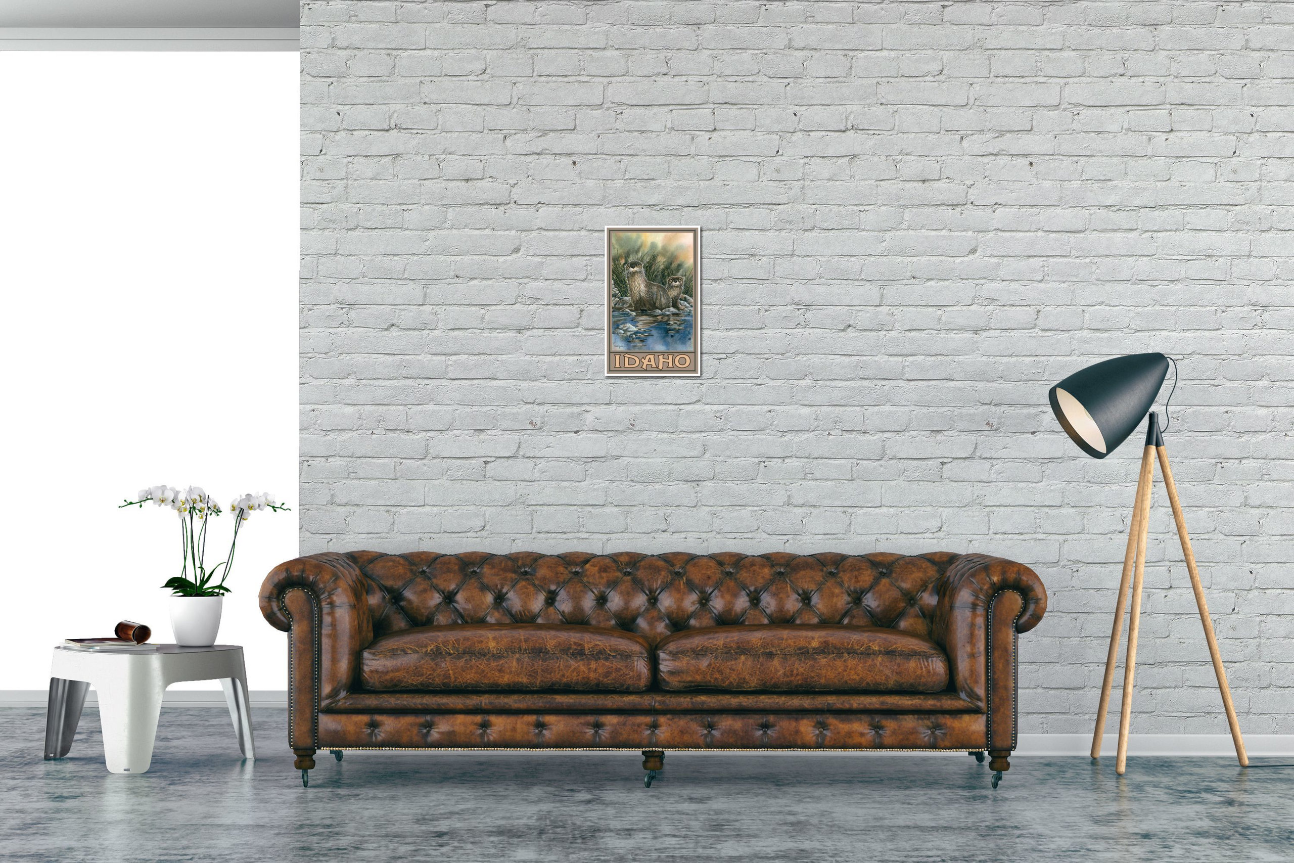 by Artist Dave Bartholet Idaho Otters Art Print, 12"x18" - Beach Style ...