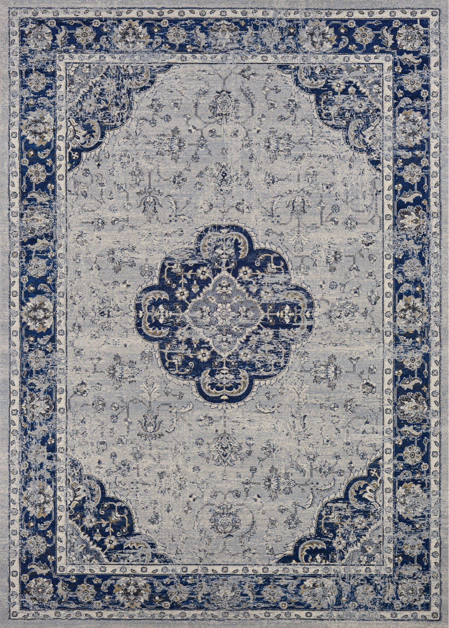 Couristan Sultan Treasures Clover Medallion Indigo Rug 5'3"x7'6 ...