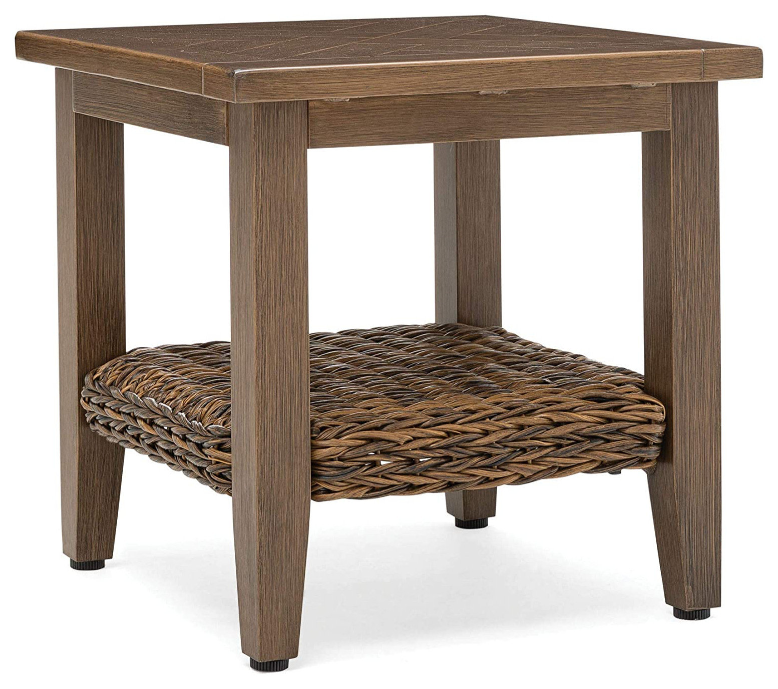 Cayman 20" Square Side Table, Heritage Brown - Tropical - Outdoor Side ...