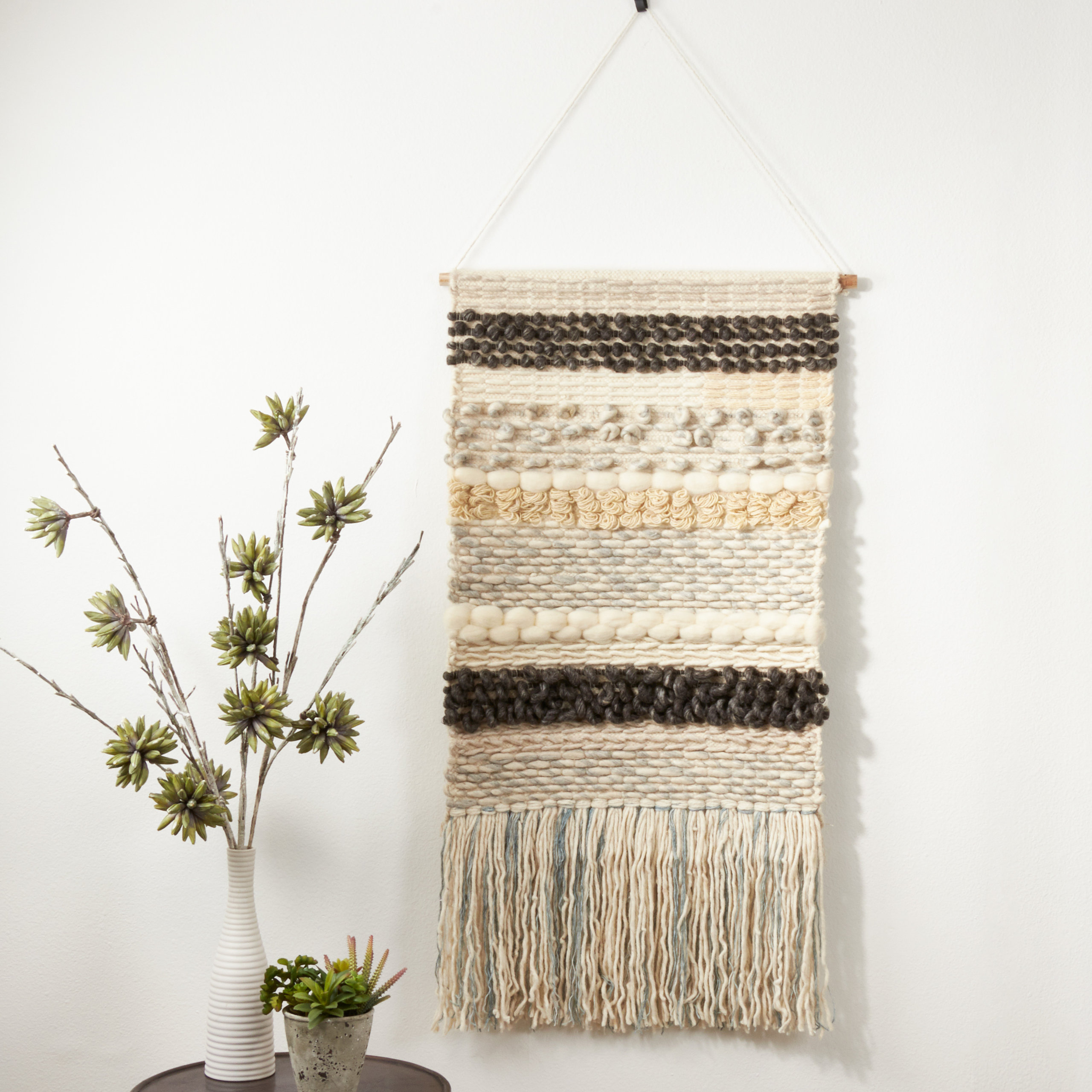 Woven Wall Hanging With Multicolored Design - Tapestries - by Saro ...