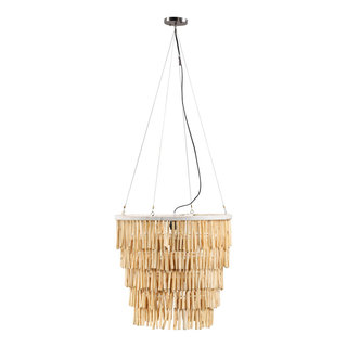 Loki 24" Natural Finished Tea Tree Branch and Iron Tiered Hanging ...