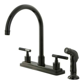 8 inch kitchen faucet with lever handles and matching side sprayer ...