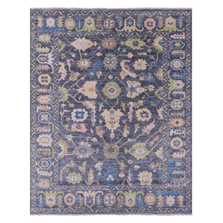 Grey 9' 3" X 12' 0" Turkish Angora Oushak Handmade Wool Rug - Q20031, 9 ...