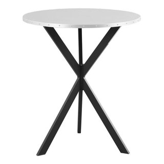 Kenzo Round Metal Top Bar Table Silver and Sandy Black - Contemporary ...