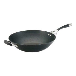 Circulon Elite Hard Anodized Nonstick 14" Open Stir Fry, Charcoal ...