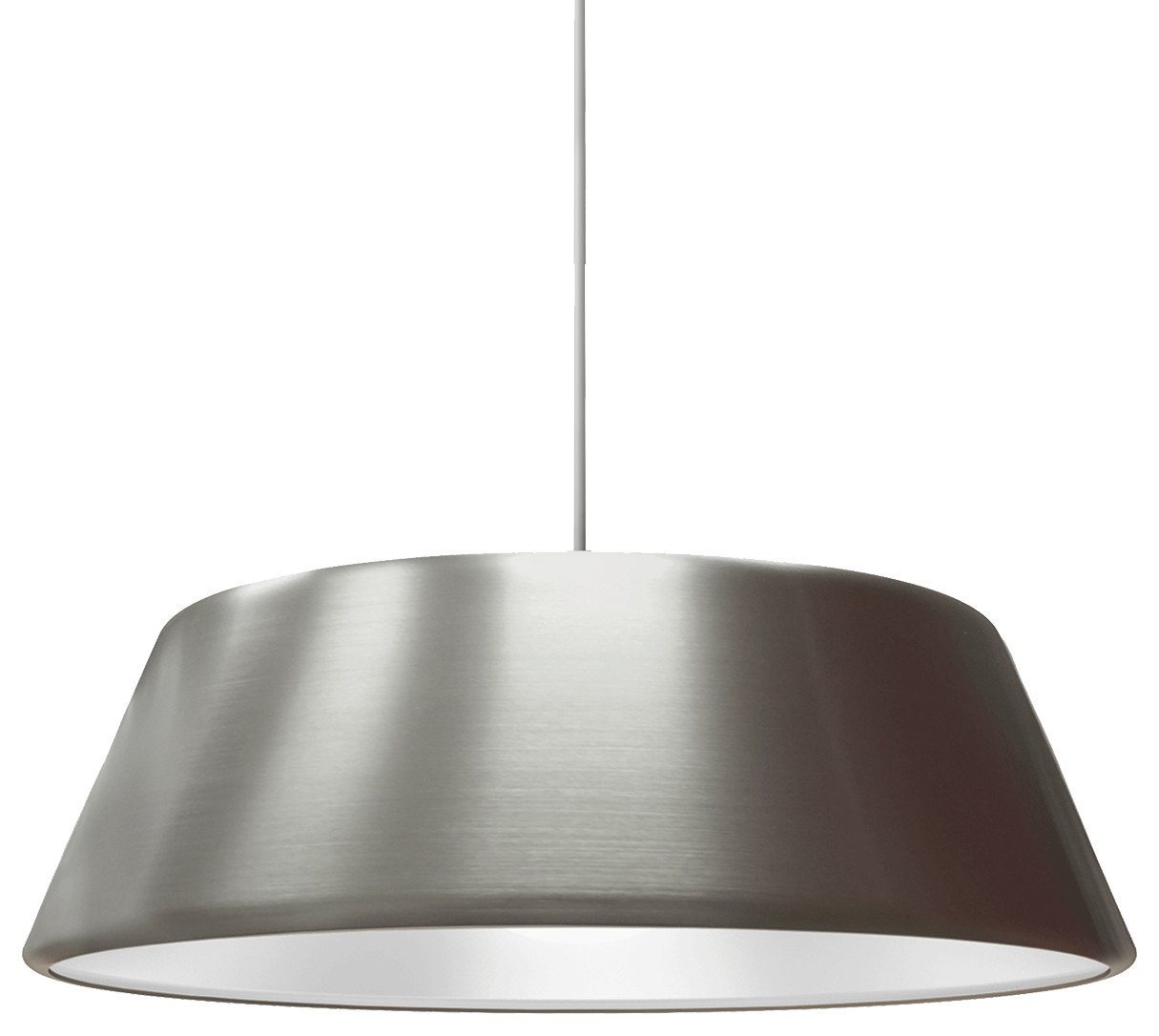 Pillbox 20" Pendant - Satin Nickel w/White Interior - Integrated LED - Modern - Pendant Lighting ...