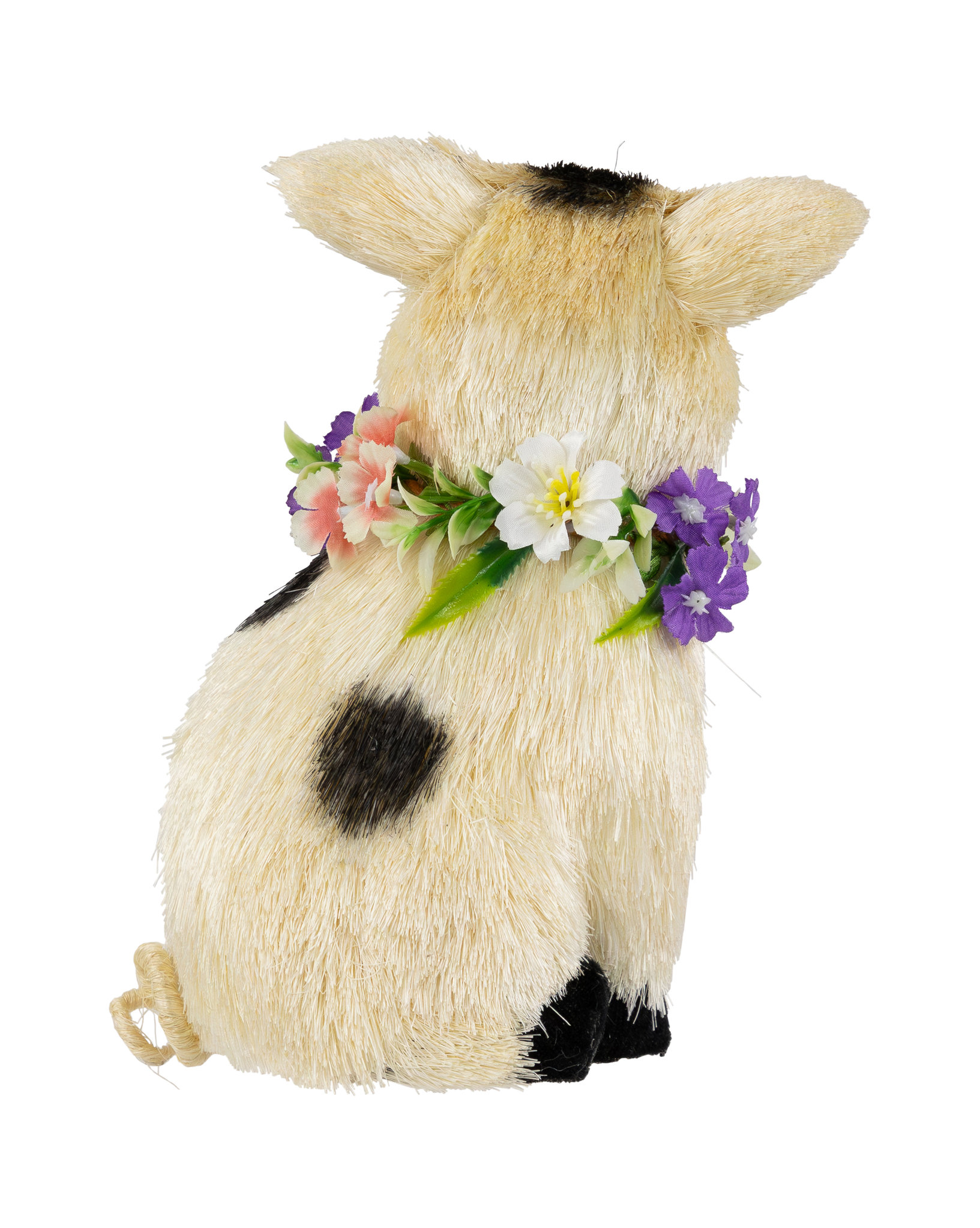 Spotted Sitting Piglet Rustic Spring Figurine 9" Off White and Black ...