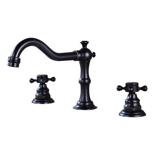 Traditional Double Handle Bathroom Widespread Sink Faucet Victorian ...