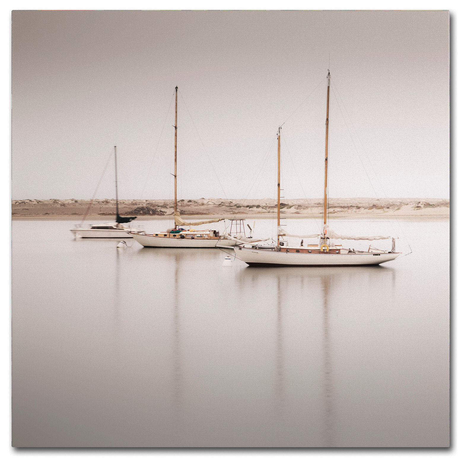 "Three Boats" Canvas Art by Moises Levy, 18"x18" - Traditional - Prints ...