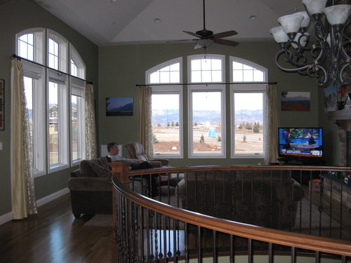 High ceilings, Arched Windows, Mountain Views - Window Coverings Advice?