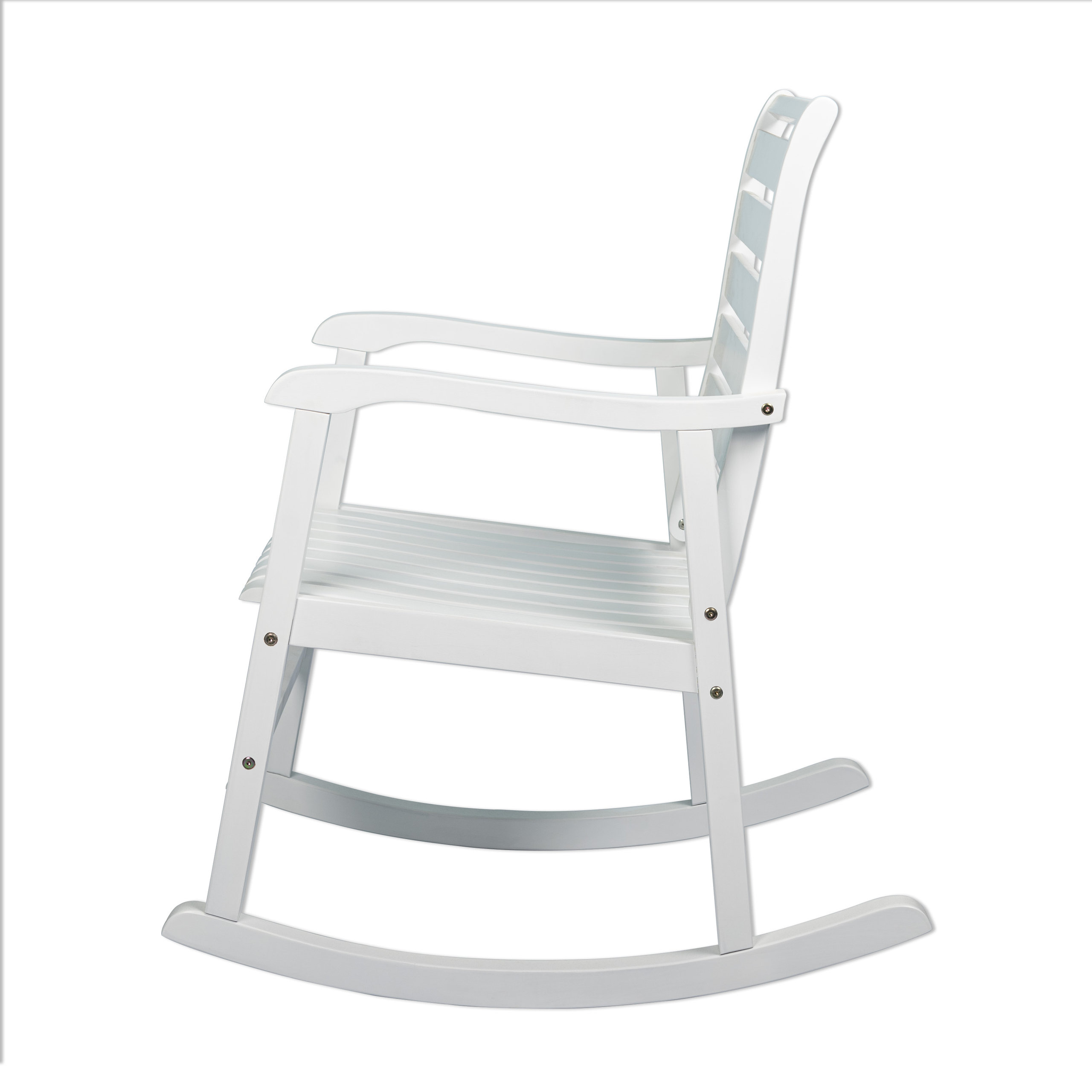 Carey Modern Slat-Back Acacia Wood Patio Outdoor Rocking Chair - Beach ...