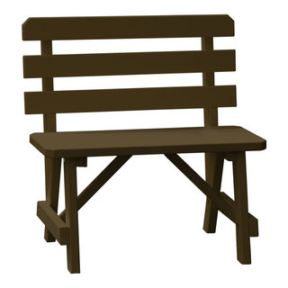 Pine Traditional Backed Bench, 4 Foot - Contemporary - Outdoor Benches ...