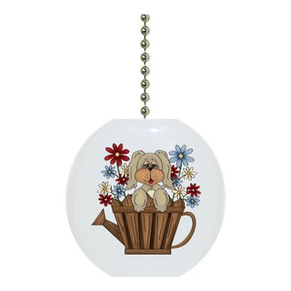 Puppy in Watering Can Ceiling Fan Pull - Contemporary - Ceiling Fan ...