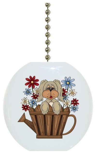 Puppy in Watering Can Ceiling Fan Pull - Contemporary - Ceiling Fan ...