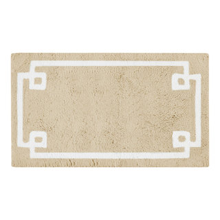 Madison Park Evan High Pile Bordered Bathroom Rug, Blue, Small ...