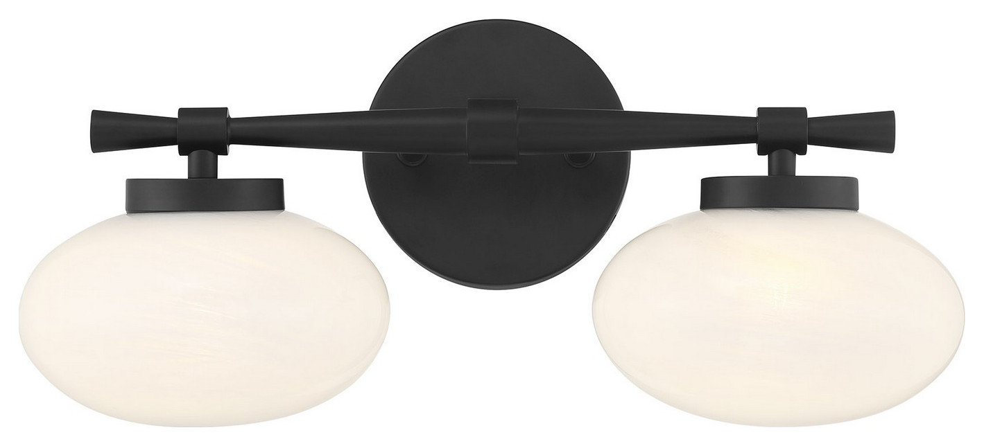 Barrow Two Light Bathroom Vanity in Matte Black - Contemporary ...