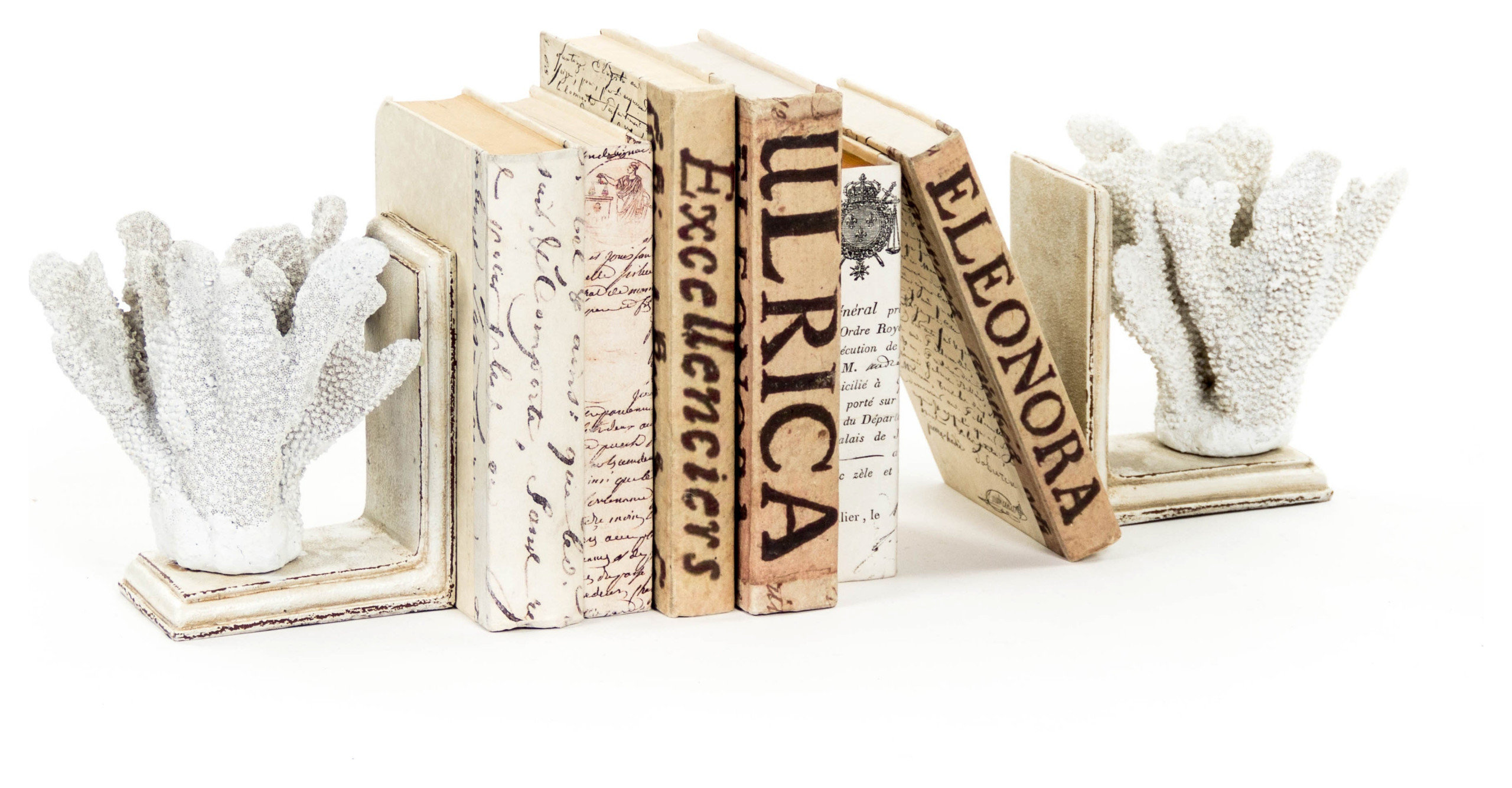 White Coral Bookends - Beach Style - Bookends - by Hudson Home Decor ...
