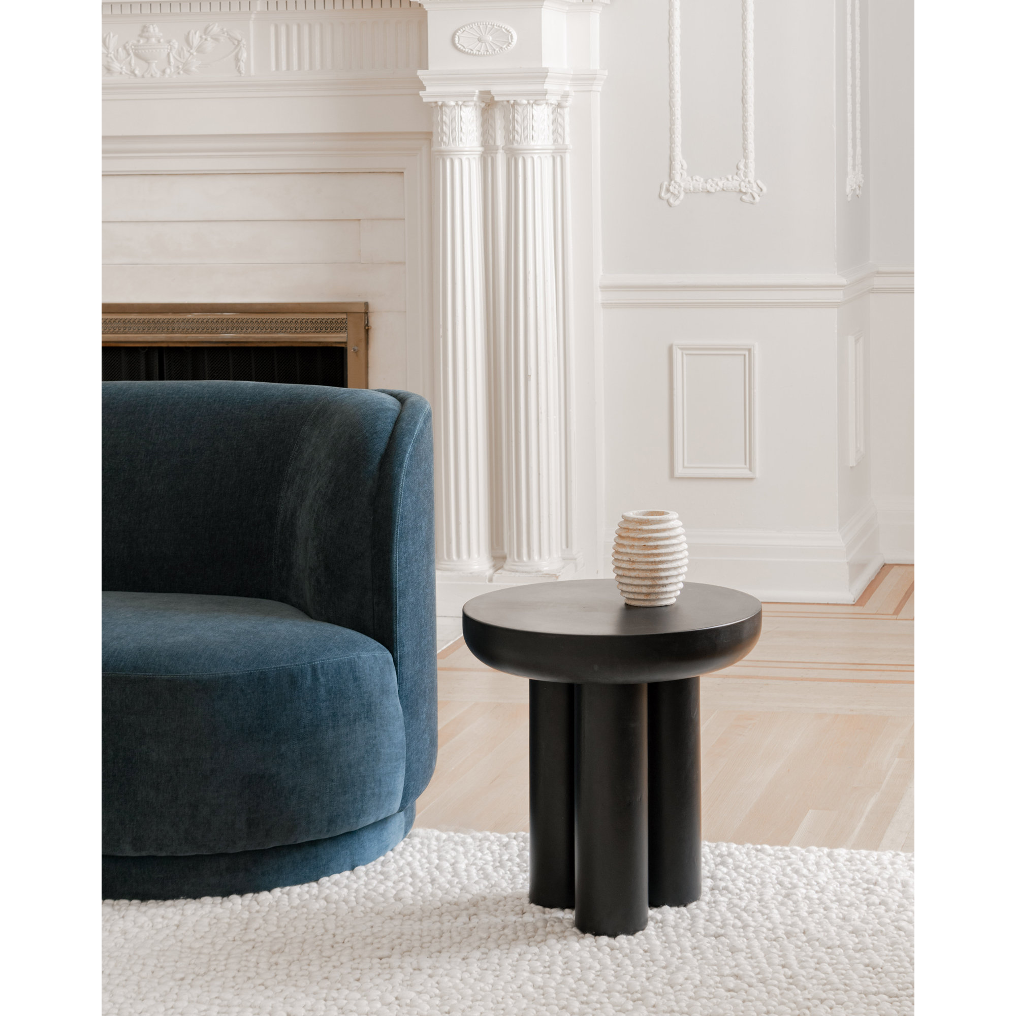 Rocca Black Concrete Top Side Table, 19.75W x 19.75D x 19.75H ...