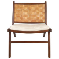 Loria Teak Accent Chair With Cushion - Midcentury - Armchairs And ...