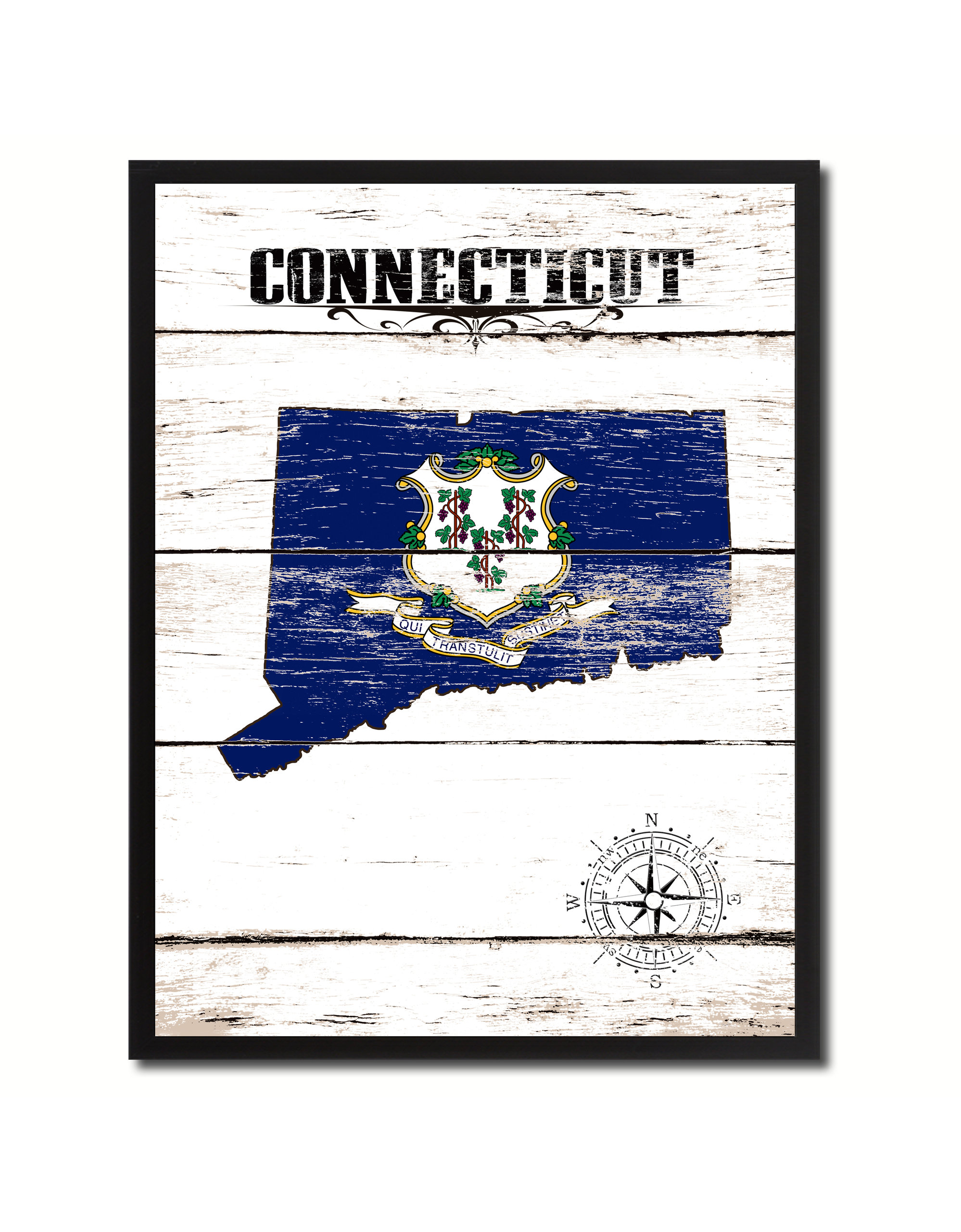 Connecticut State Flag Canvas, 28"x37", 13"x17" - Beach Style - Prints ...