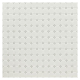 White And Gray Octagon 6Mm Matte Porcelain Mosaic - Contemporary - Wall ...