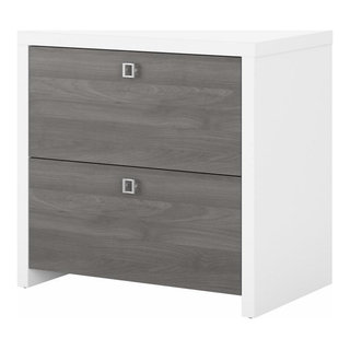 Echo 2 Drawer Lateral File Cabinet in Pure White & Modern Gray ...