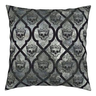 Skull Crown Midieval Halloween Gothic Throw Pillow - Eclectic ...