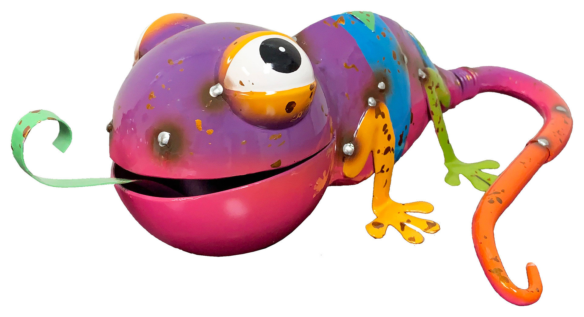 Purple Metal Lizard Garden Statue Outdoor Yard Art Indoor Home ...