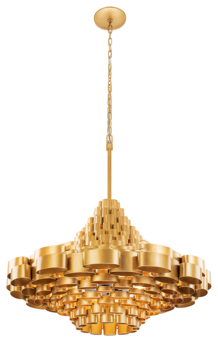 Totally Tubular 10-Light Pendant, Antique Gold/Carbon Black ...