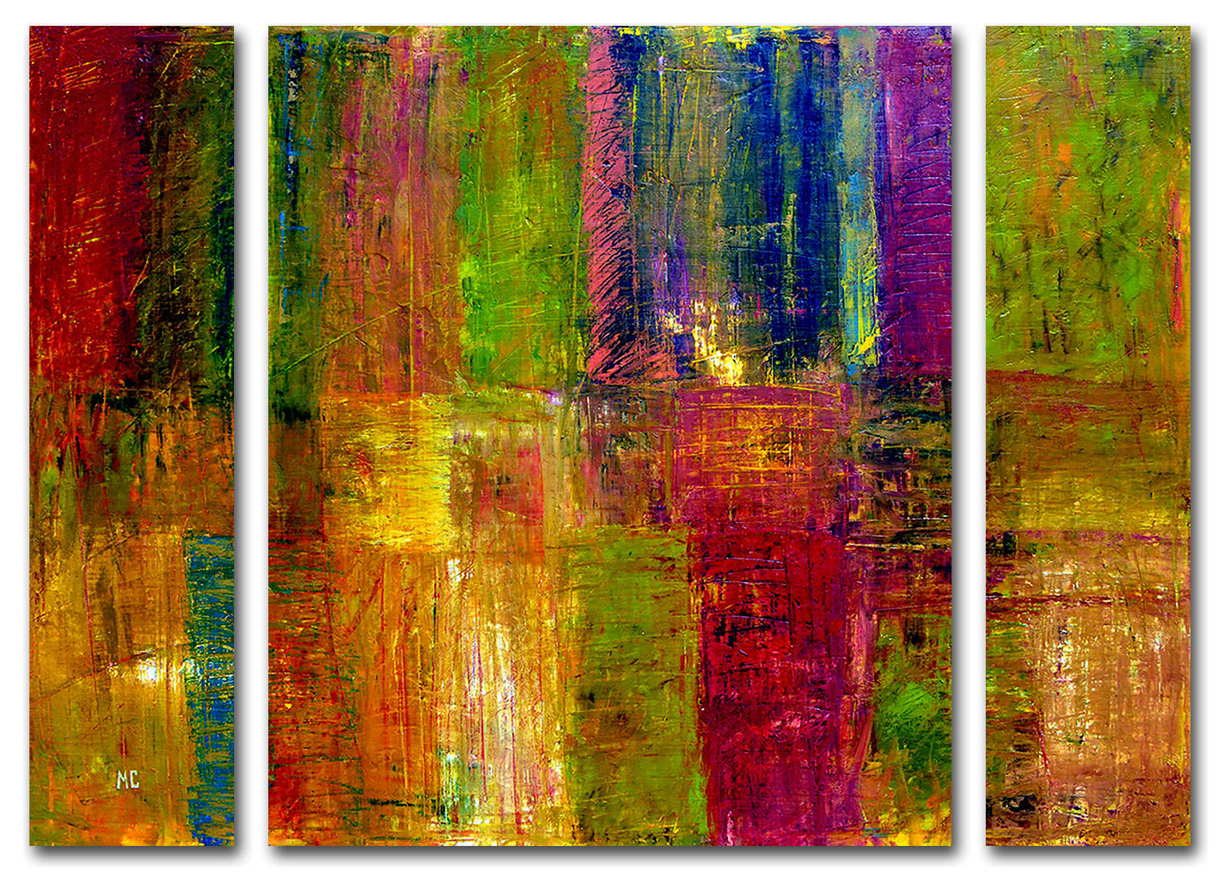 "Color Abstract" Multi-Panel Canvas Art Set by Michelle Calkins, Small ...