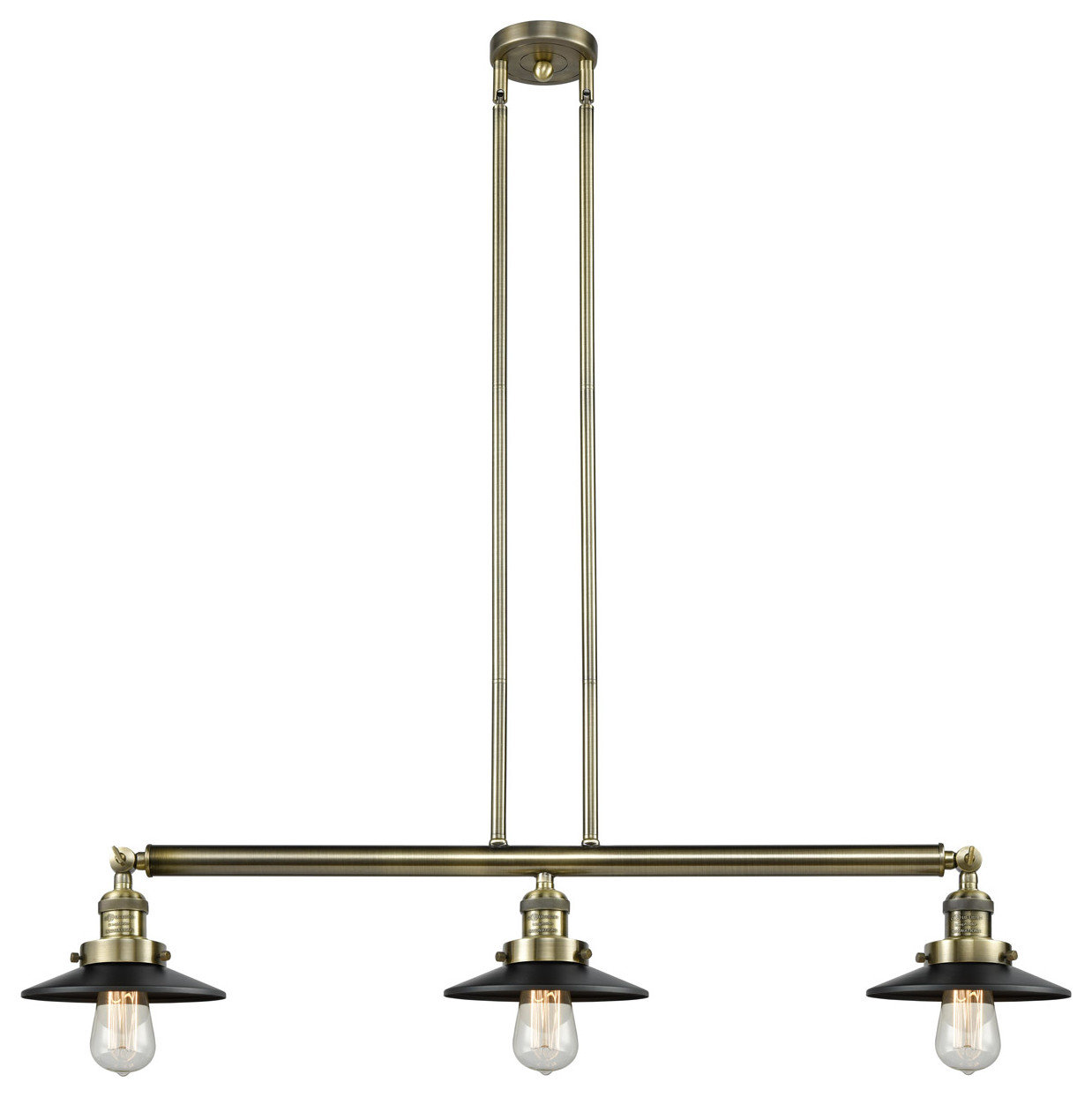 Franklin Restoration Railroad 3 Light Island Light, Antique Brass ...