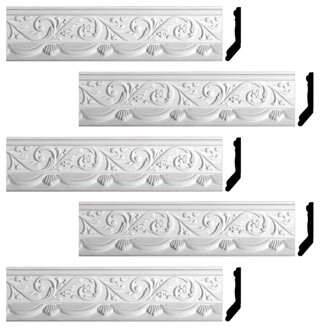Cornice White Urethane 82 3/4" L Letreamont Ornate | - Transitional ...