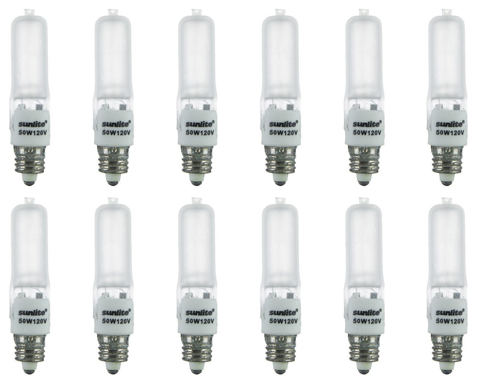 12 Pack Sunlite Halogen 50 Watt Single Ended T4 Mini Can Base Frost ...