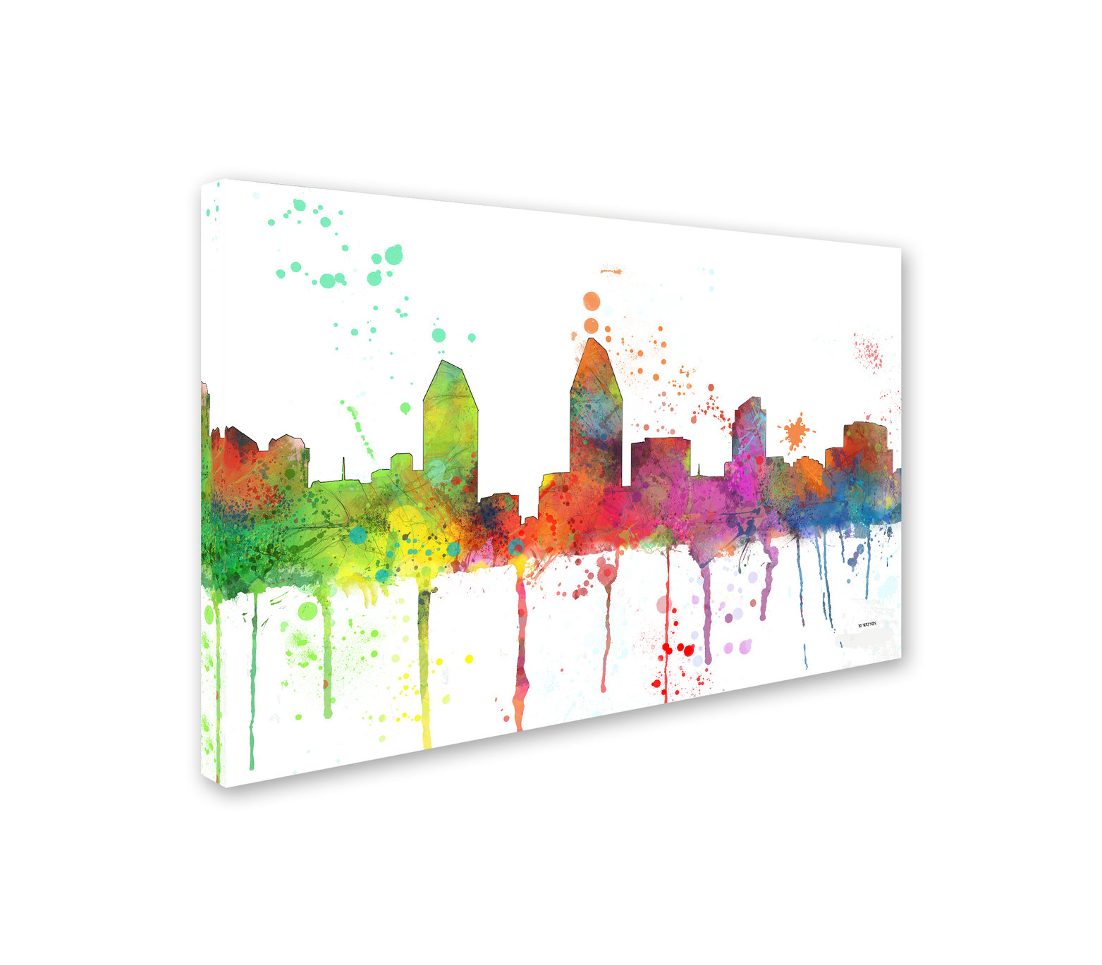 Marlene Watson 'San Diego California Skyline Mclr-1' Canvas Art, 16"x24 ...