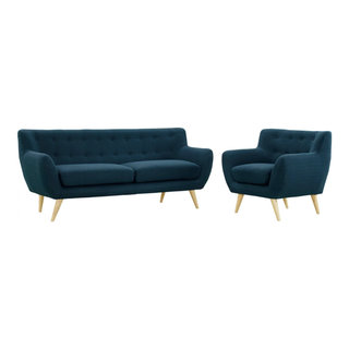 Marcy Azure 2 Piece Living Room Set - Midcentury - Living Room ...