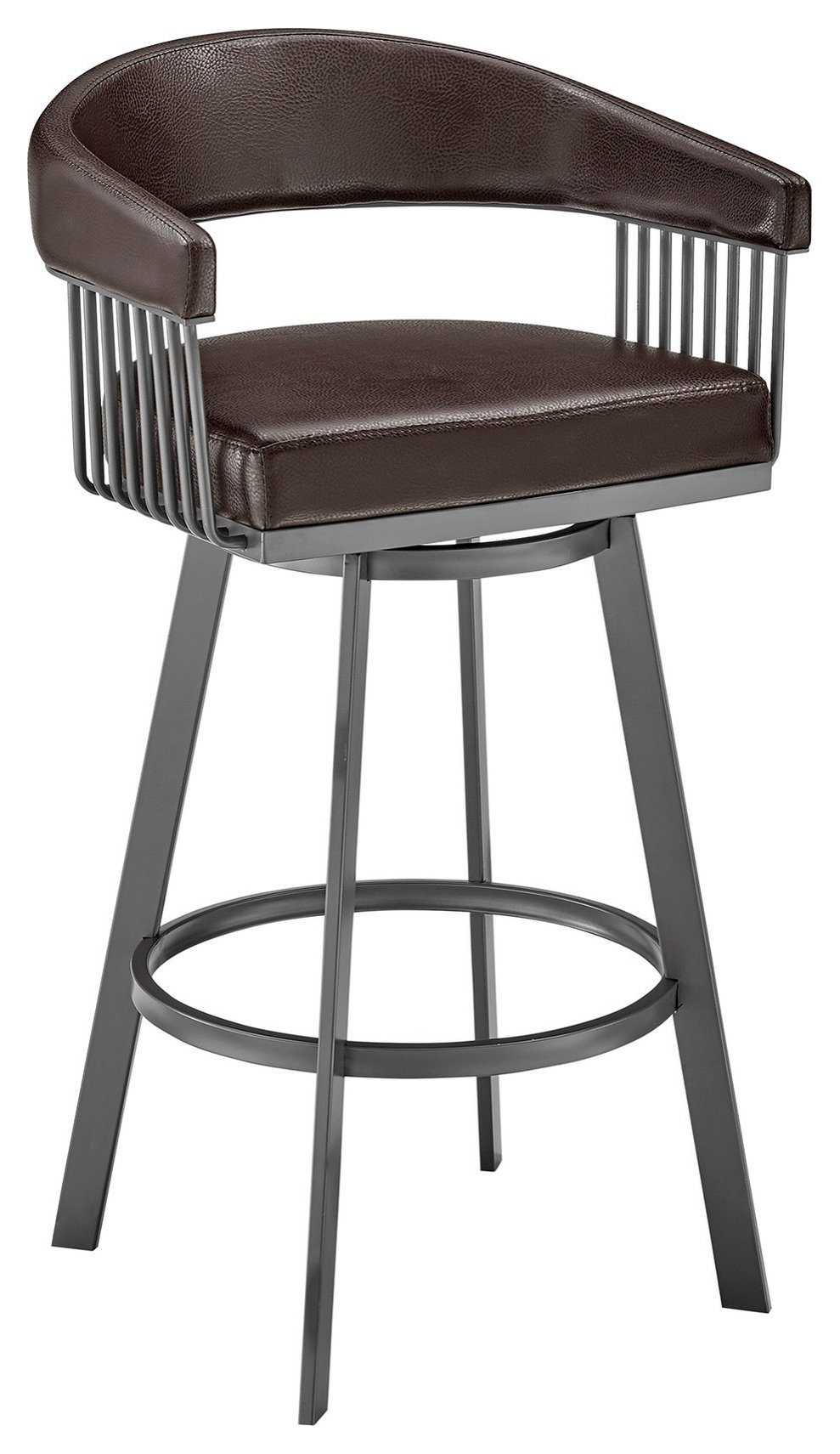 Chelsea 30" Bar Height Swivel Bar Stool, Java Brown Finish ...