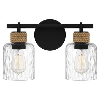 Baltic Two Light Bath in Matte Black - Beach Style - Bathroom Vanity ...